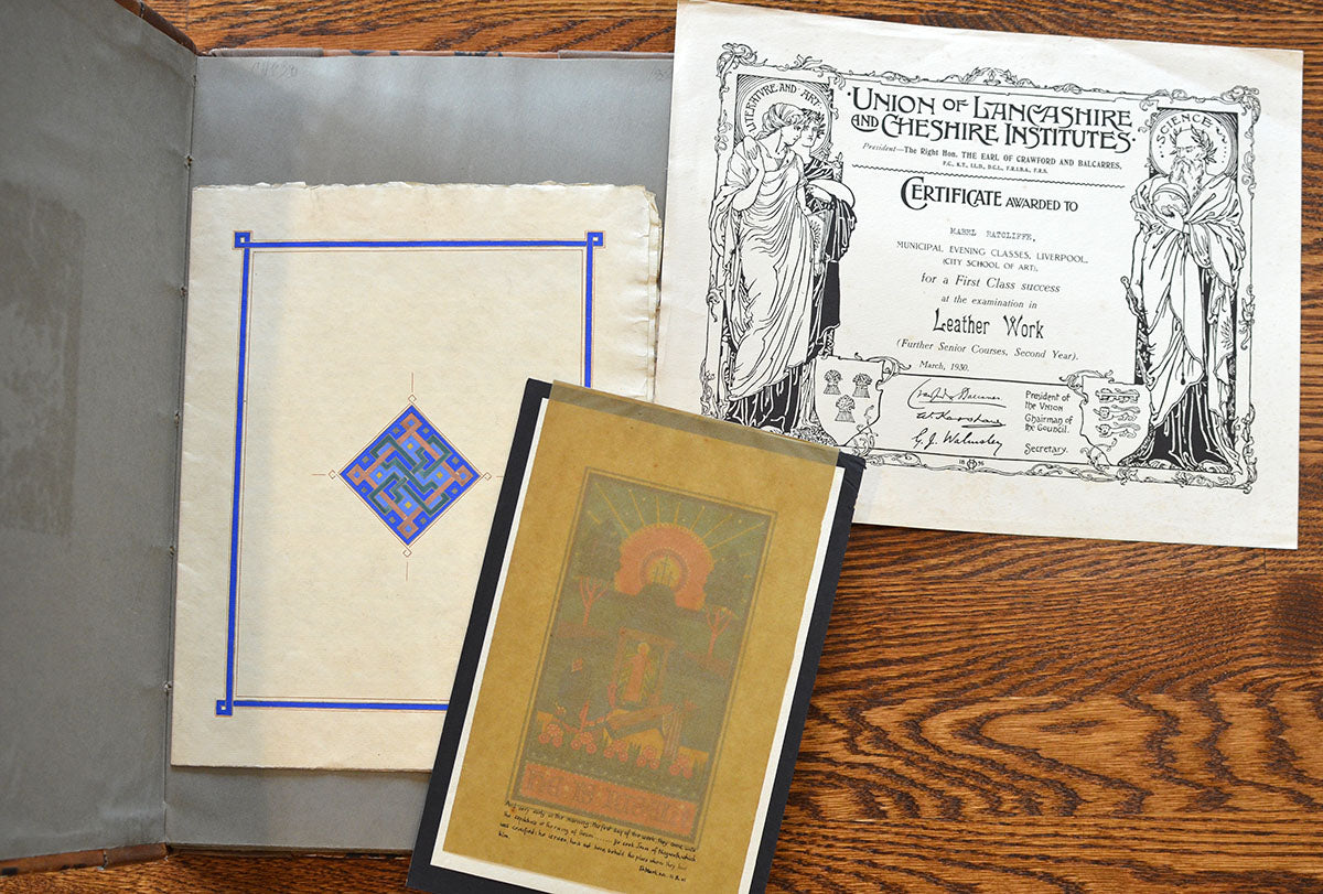 [Mildred Ratcliffe] Album of original illuminated initials, designs, l ...