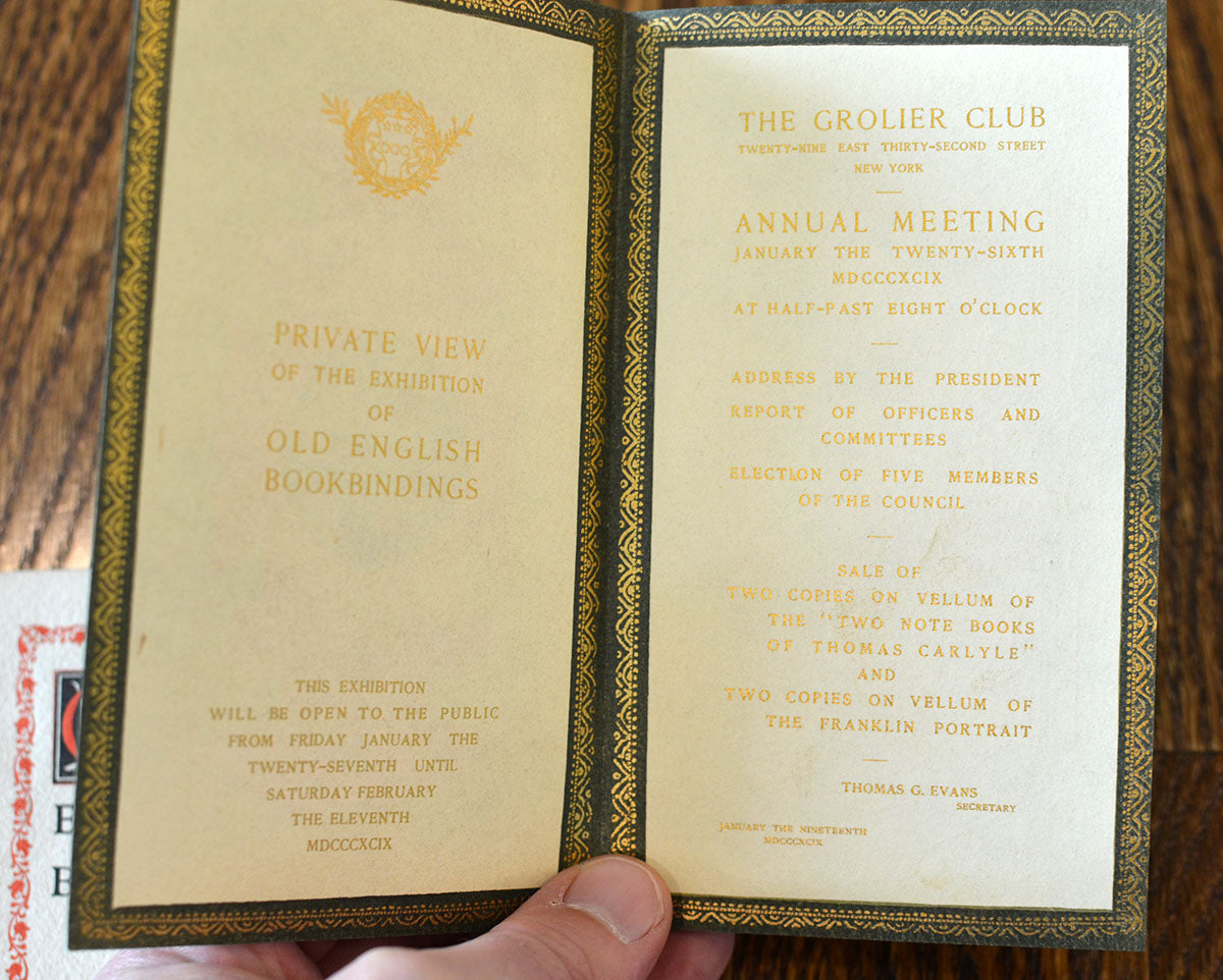 [Grolier Club | Ephemera] Catalogue of Decorated Early English Bookbin ...